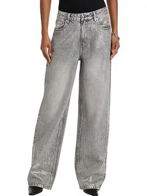 Steve Madden Zo High-rise Straight Jeans - Silver