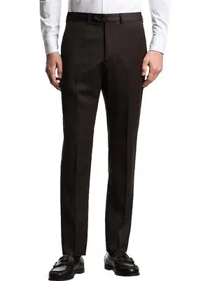 Emporio Armani Regular Fit Wool Trousers - Solid Medium