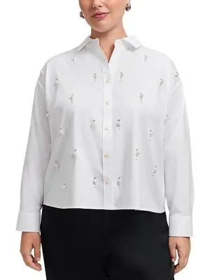 Foxcroft Marina Pearl Shirt - White