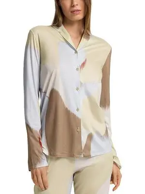 Hanro Olivia Collared Shirt - Abstract Paint