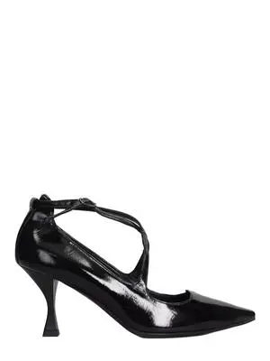 JULIE DEE 75mm Patent Leather Pumps - Black