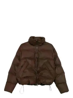 KASSL EDITIONS Quilted Zip-up Puffer Jacket - Brown