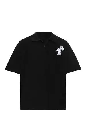 Rhude Logo Boxy Polo Shirt - Black