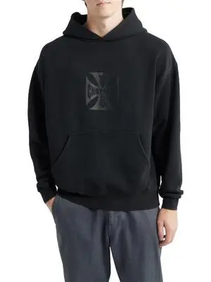 ID SUPPLY CO West Coast Choppers Core Logo Cotton Graphic Hoodie - Washed Black