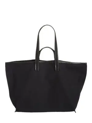 KASSL EDITIONS Canvas Tote With Contrast Trim - Black Oil Black
