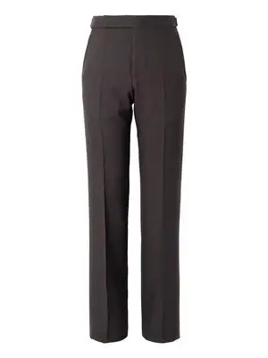 TOM FORD Tapered Grain De Poudre Wool Suit Trousers - Brown