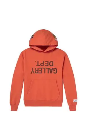 GALLERY DEPT. Logo-print Appliquéd Cotton-jersey Hoodie - Orange