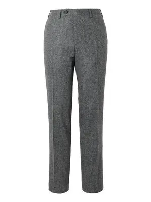 Canali Tapered Wool-blend Twill Suit Trousers - Gray