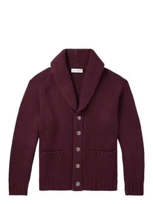 Brunello Cucinelli Shawl-collar Cashmere Cardigan - Burgundy