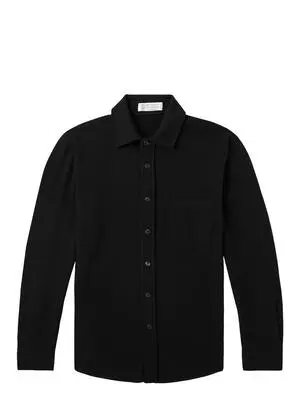 Brunello Cucinelli Wool, Cashmere And Silk-blend Shirt - Black