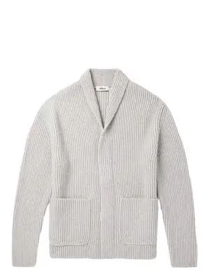 Altea Shawl-collar Ribbed Wool Cardigan - Gray