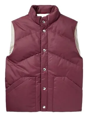 Brunello Cucinelli Quilted Shell Down Gilet - Burgundy