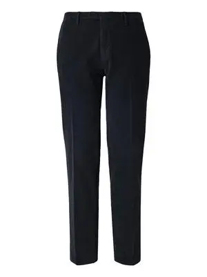 Boglioli Straight-leg Garment-dyed Cotton-blend Corduroy Trousers - Blue