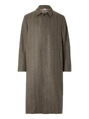 Boglioli Herringbone Wool-blend Coat - Gray