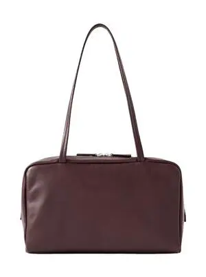 THE ROW Astra Leather Shoulder Bag Burgundy