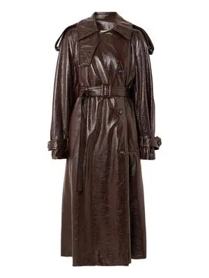 Sportmax Bairo Coated-cotton Trench Coat - Brown