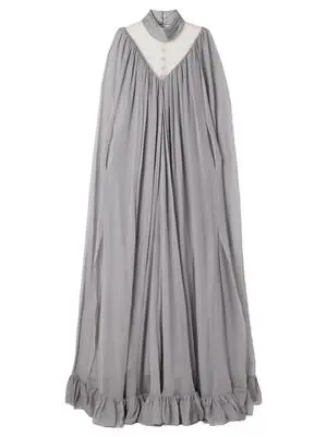 RODARTE Cape-effect Silk-chiffon Gown - Gray