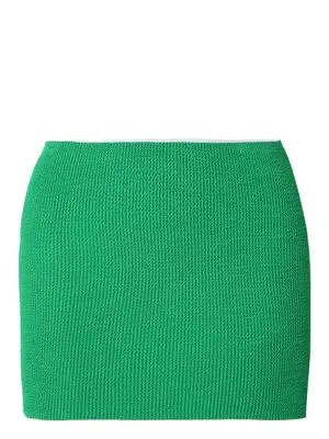 Hunza G Devyn Convertible Seersucker Swim Skirt Emerald