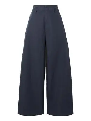 LEMAIRE Organic Cotton-twill Wide-leg Trousers - Blue