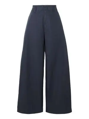 LEMAIRE Organic Cotton-Twill Wide-Leg Trousers Navy