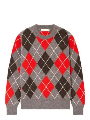 Daughter Argyle Checked Wool Sweater - Multi