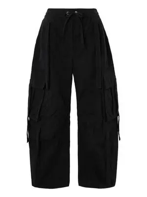 Dolce & Gabbana Tie-detailed Waxed-faille Cargo Pants - Black