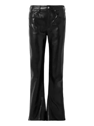 AGOLDE Kick Boot Recycled Leather-blend Flared Pants - Black