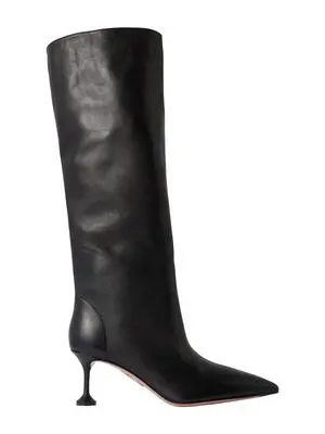AQUAZZURA Lyla 65 Leather Knee Boots - Black
