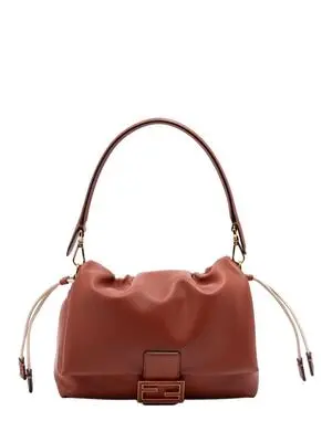 Fendi Mamma Baguette Medium Leather Shoulder Bag - Brown