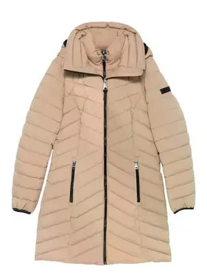 Dkny Quilted Hooded Parka - Brown