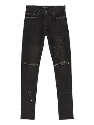 PURPLE BRAND Over Spray Skinny Jeans - Black