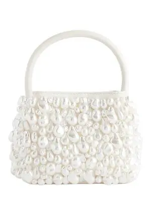 Cult Gaia Solene Embellished Top Handle Bag - Pearl