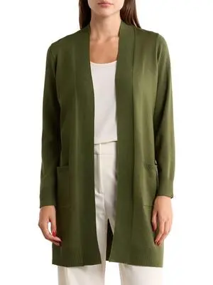 BY DESIGN Mid Thigh Lightweight Cardigan Rifle Green