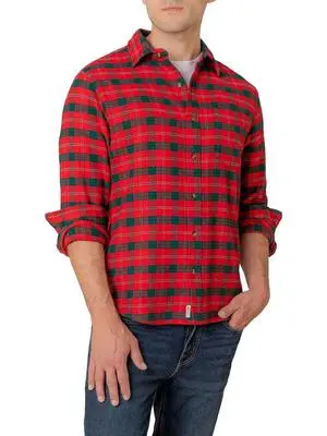 HOPE & HENRY Organic Long Sleeve Flannel Button Down Shirt - London Plaid