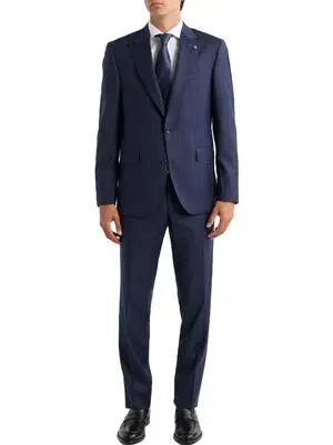 JACK VICTOR Engel Stripe Super 130s Wool Suit - Navy