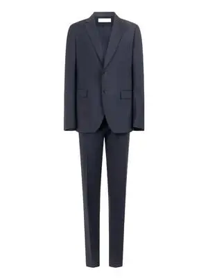 FERRAGAMO Plain Suit In Wool - Navy