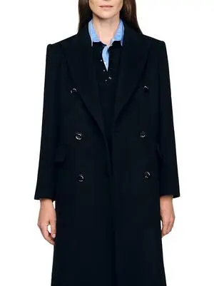 Sandro Marvin Pea Coat - Black