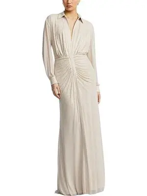 Bcbgmaxazria Embellished Shirt Gown - Creme Brulee