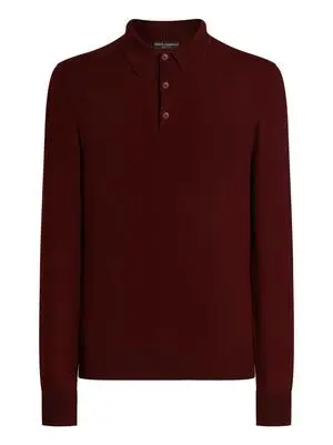Dolce & Gabbana Fine-gauge Wool Polo Shirt - Purple