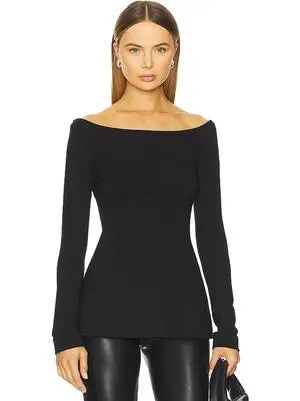 FAVORITE DAUGHTER Cold Shoulder Top - Black