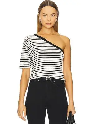 LISA YANG Mirana Stripes Top - Salt & Noir Stripes
