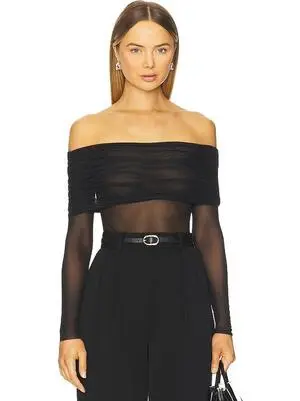 SEROYA Rosa Off-shoulder Top - Black