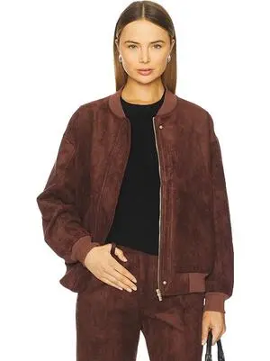 Amanda Uprichard X Vero Suede Bomber Jacket - Cocoa