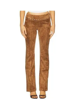 Amanda Uprichard X Regency Suede Pants - Pecan