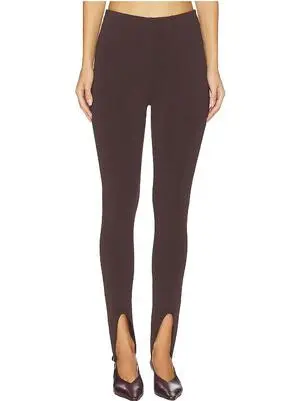 SEROYA Kelsey Stirrup Legging In Brown - Slate Brown