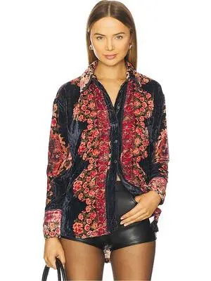 Free People We The Free One Night Velvet Top - Night Owl Combo