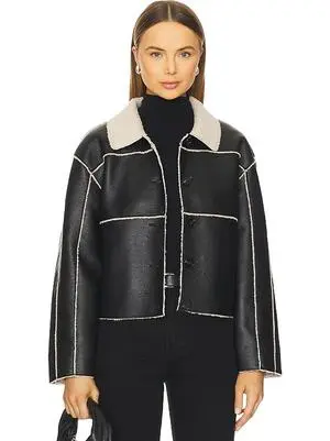 Steve Madden Tilia Cropped Coat - Black Onyx
