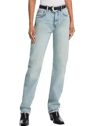 RE/DONE The Blondie High Rise Straight Jeans - Ripped Tide