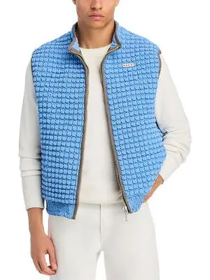 Marni Quilted Zip Front Relaxed Fit Vest - Iris Blue