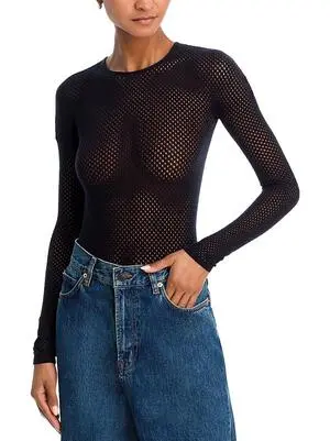 Wardrobe.NYC Web Fishnet Bodysuit - Black